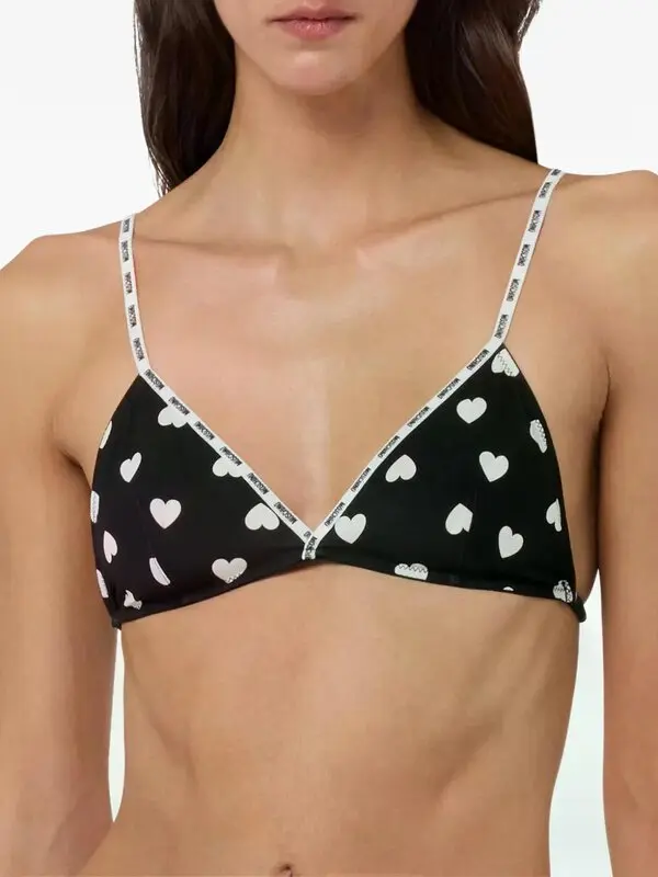 Moschino Heart-print Logo-trim Bra