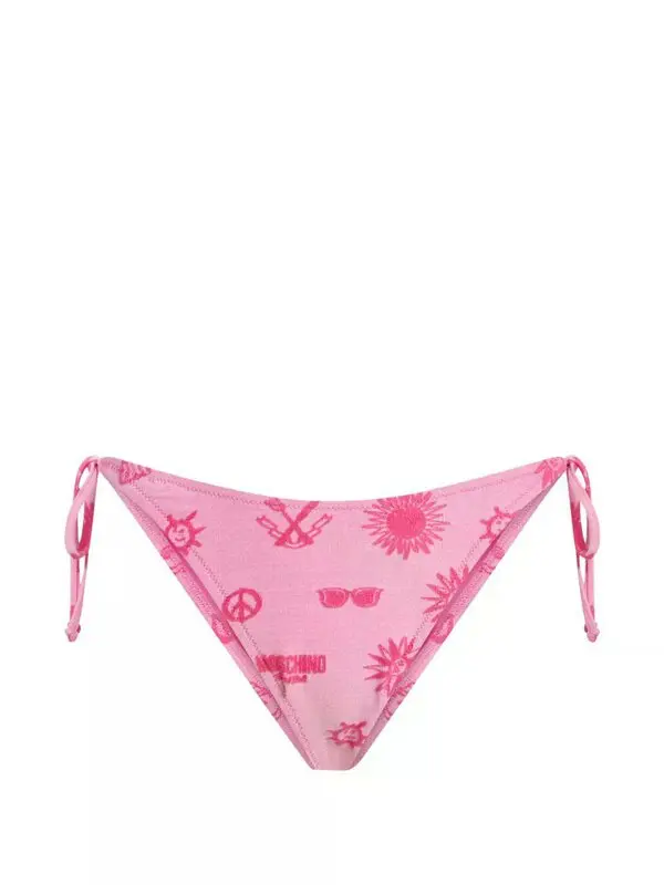 Moschino Graphic Print Side-tie Bikini Bottoms