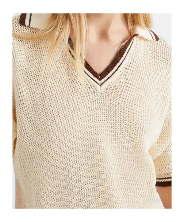 Marella V-neck Striped Knit Top