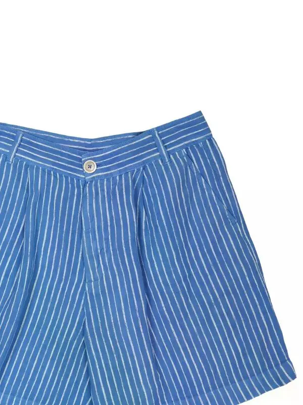 120% Lino Vertical Stripe Linen Shorts