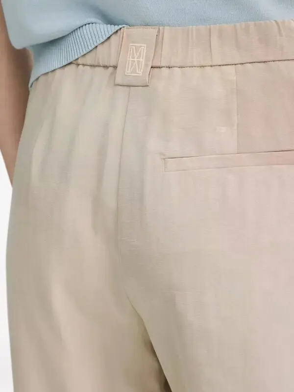 Marc O'polo Elasticated Waistband Trousers With Logo Patch
