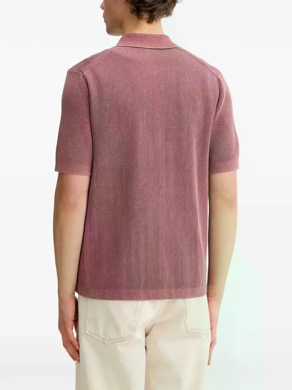 Marc O'polo Ribbed-knit Zip-fastening Polo Shirt