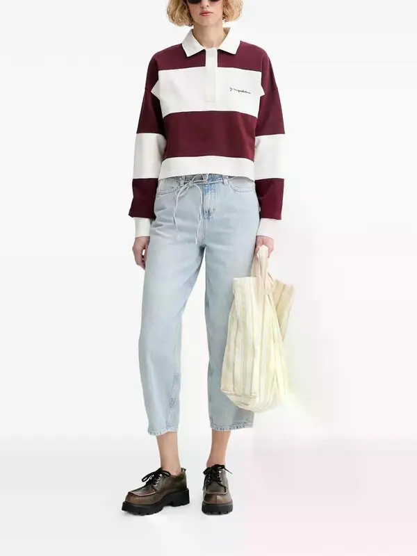 Marc O'polo Striped Long-sleeve Polo Shirt - Red