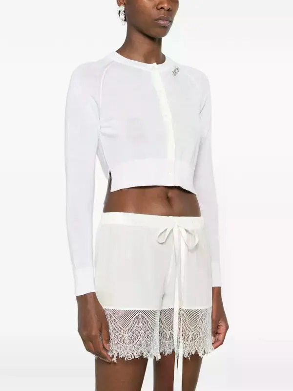 Simone Rocha Embellished Cropped Cardigan - White