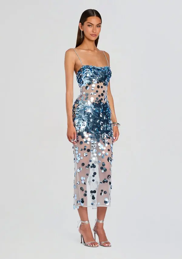 Retrofete Mischa Sequin Dress - Ice Blue