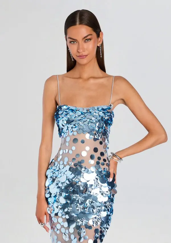 Retrofete Mischa Sequin Dress - Ice Blue