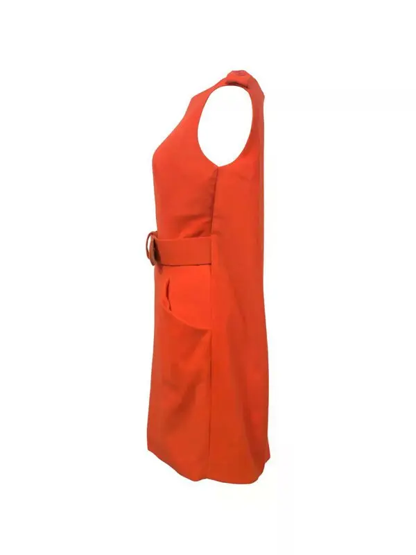 Alexander McQueen Wool Belted Sleeveless Dress
