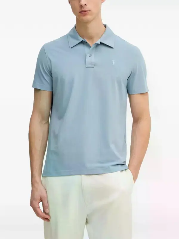 TRUSSARDI Logo-embroidered Short-sleeve Polo Shirt - Blue