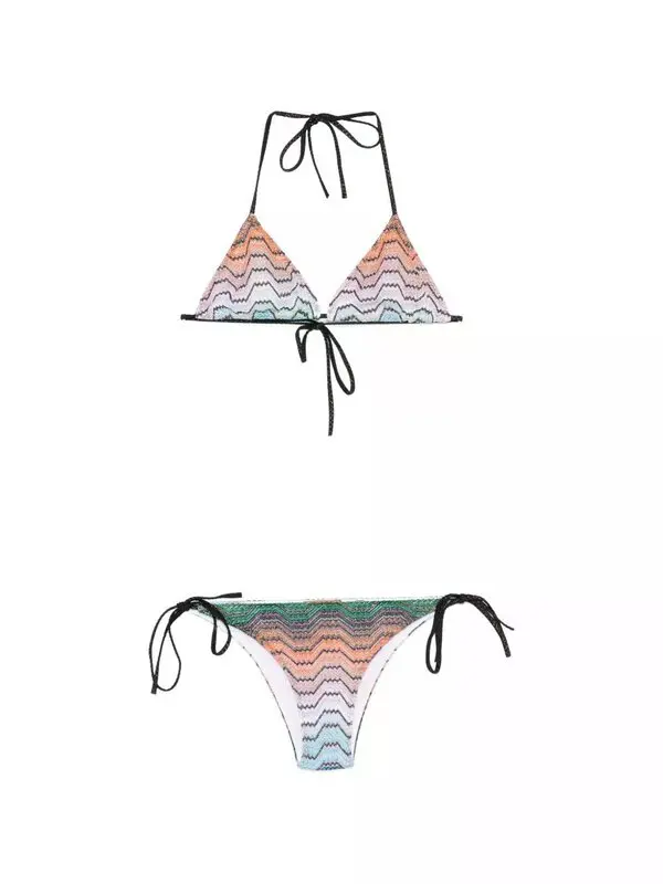 Missoni Zigzag-knit Triangle Bikini