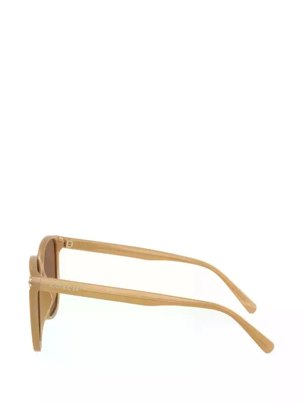 COACH Logo Plaque Square Frame Sunglasses