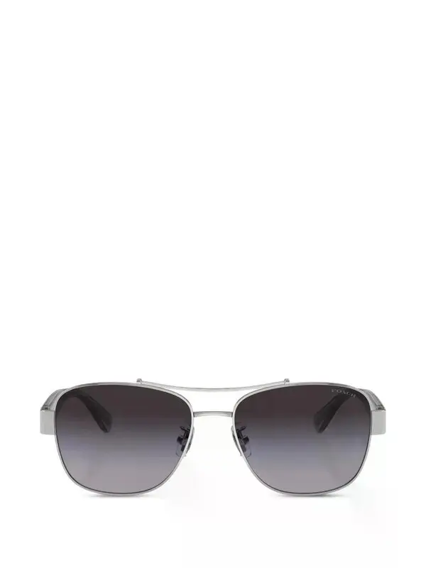 COACH Double-bridge Pilot-frame Sunglasses - Silver