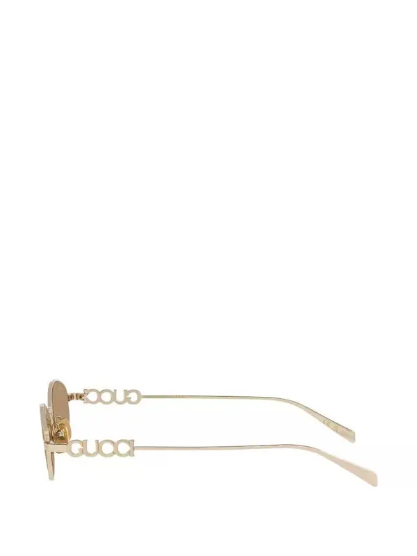 Gucci Logo-arm Round-frame Sunglasses