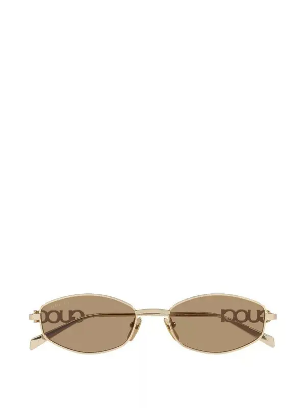 Gucci Logo-arm Round-frame Sunglasses