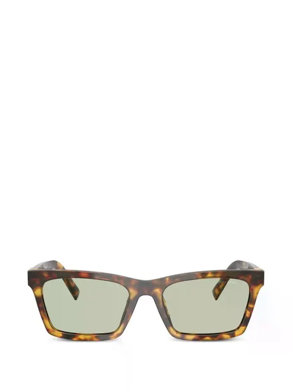 Miu Miu Tortoise-effect Rectangle-frame Sunglasses - Brown