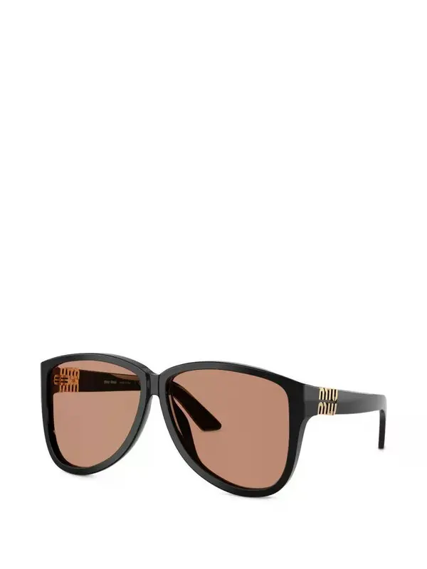 Miu Miu Oversized Pilot-frame Sunglasses - Black