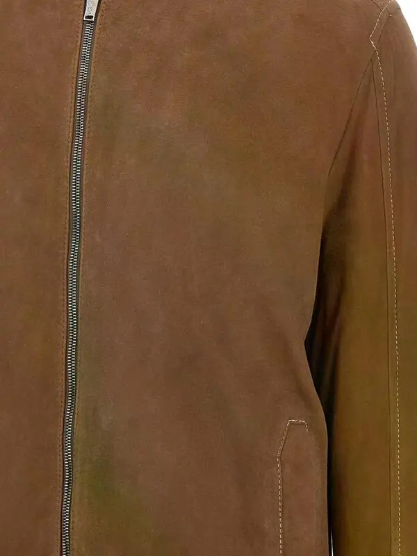 VOLFAGLI FIRENZE Libertad Suede Bomber Jacket