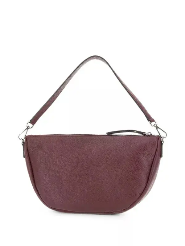 GIANNI CHIARINI Burgundy Grained Leather Shoulder Bag