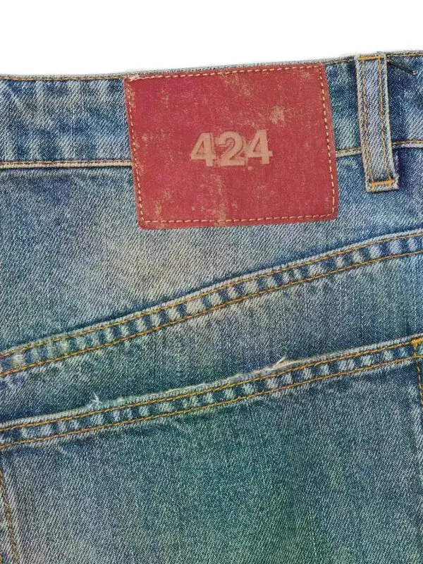 424 Big Daddy Distressed Wide-leg Jeans