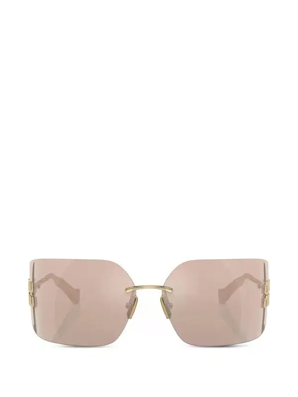 Miu Miu Irregular Frame Rimless Sunglasses - Gold