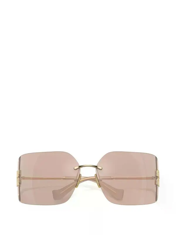 Miu Miu Irregular Frame Rimless Sunglasses