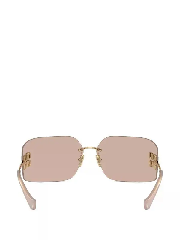 Miu Miu Irregular Frame Rimless Sunglasses