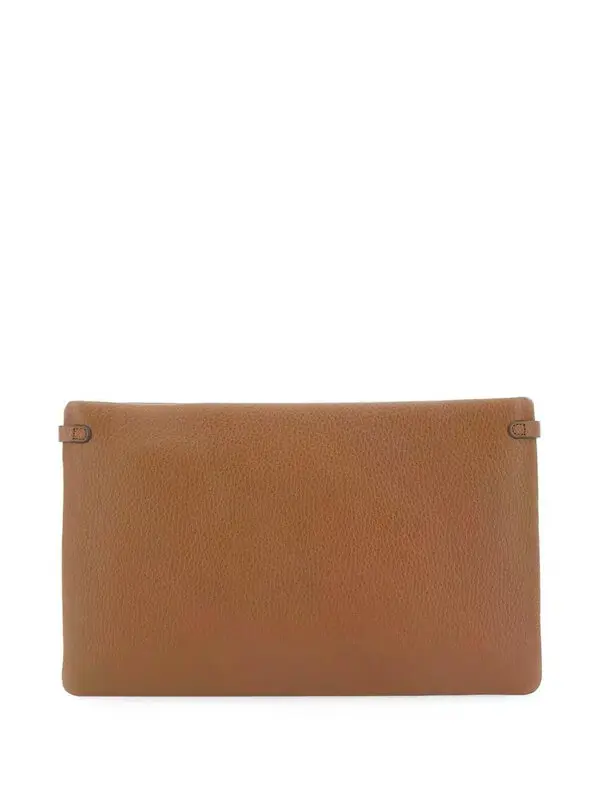 GIANNI CHIARINI Hermy Grained Leather Clutch Bag - Brown