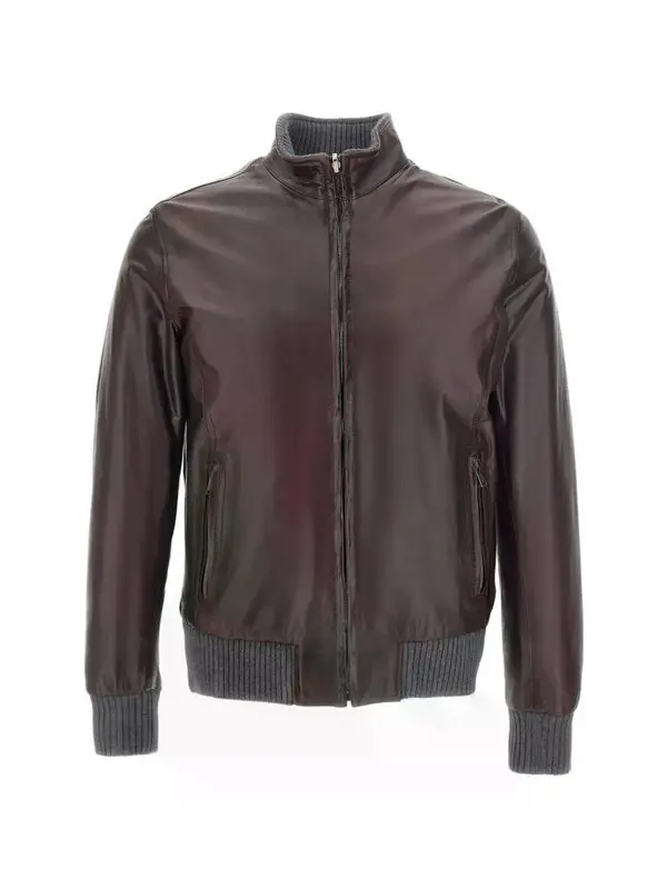 VOLFAGLI FIRENZE Reversible Leather Bomber Jacket