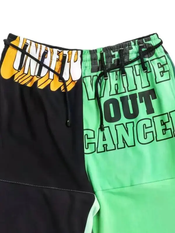 MARINE SERRE Graphic Print Panelled Shorts - Green