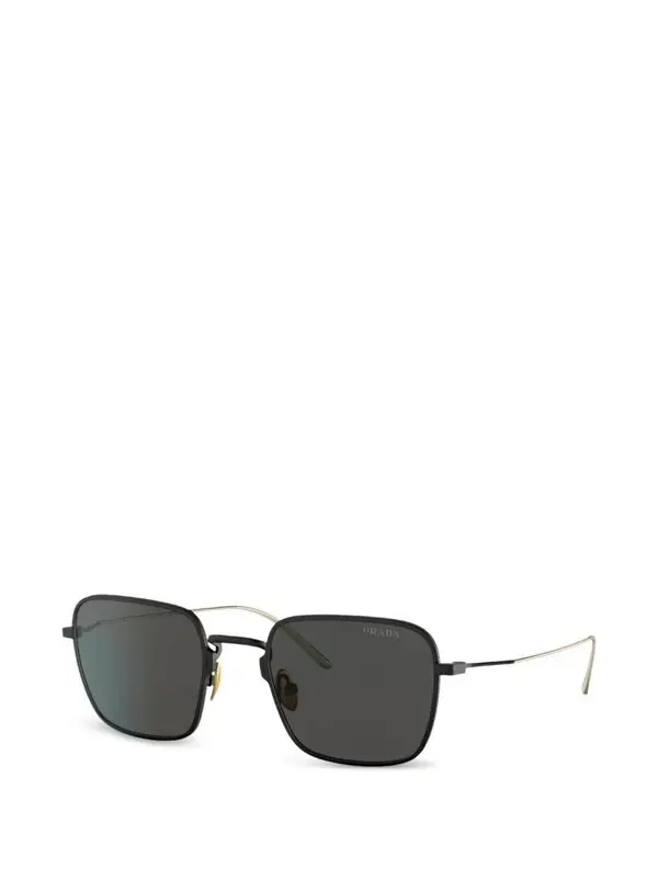 Prada Rectangular Frame Titanium Sunglasses