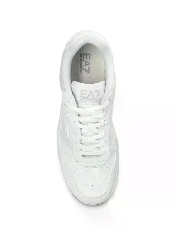 EA7 Logo-embossed Leather Sneakers