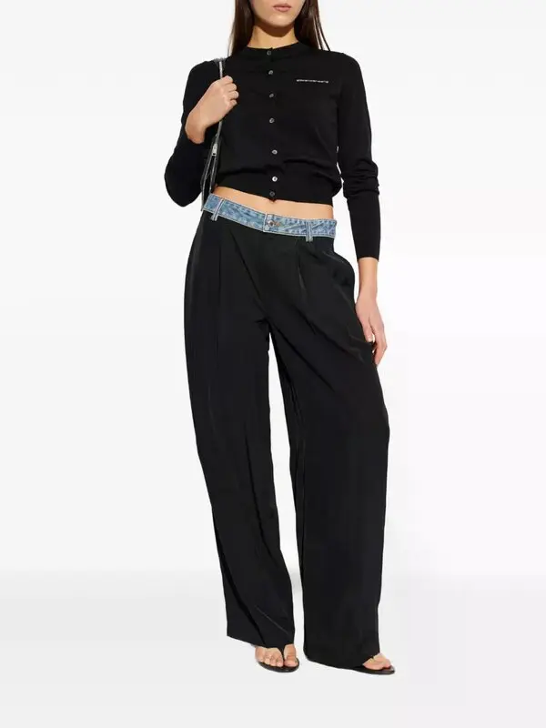 Alexander Wang Pleated Trousers With Contrast Denim Waistband