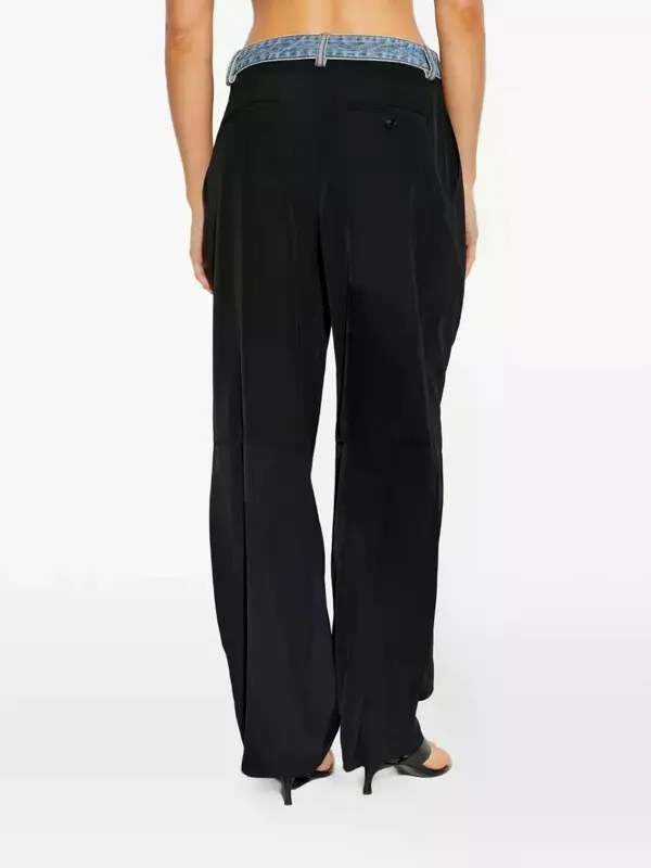 Alexander Wang Pleated Trousers With Contrast Denim Waistband