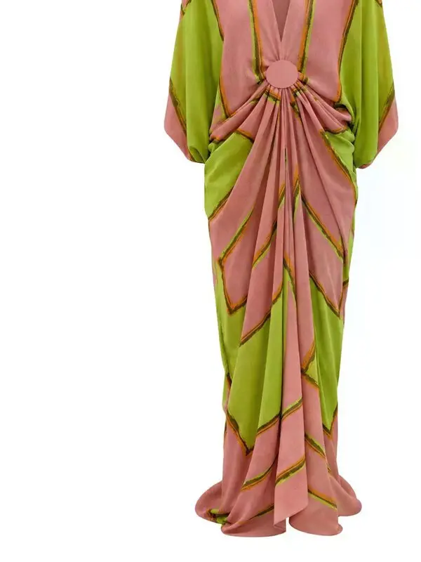 Silvia Tcherassi Geometric Print Maxi Dress - Pink