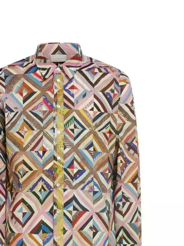 PIERRE-LOUIS MASCIA Geometric Print Patchwork Effect Shirt