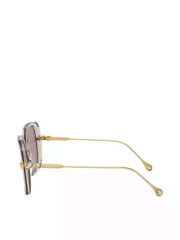 SWAROVSKI Crystal Embellished Square Frame Sunglasses