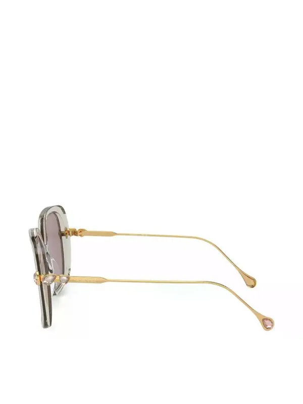 SWAROVSKI Crystal Embellished Square Frame Sunglasses