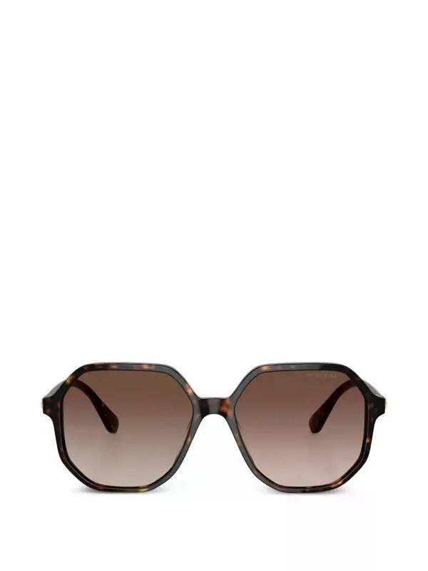SWAROVSKI Crystal Embellished Geometric Sunglasses - Brown