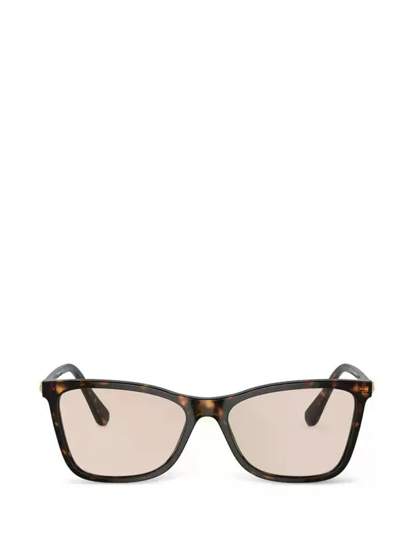 SWAROVSKI Crystal Embellished Square Frame Sunglasses - Brown