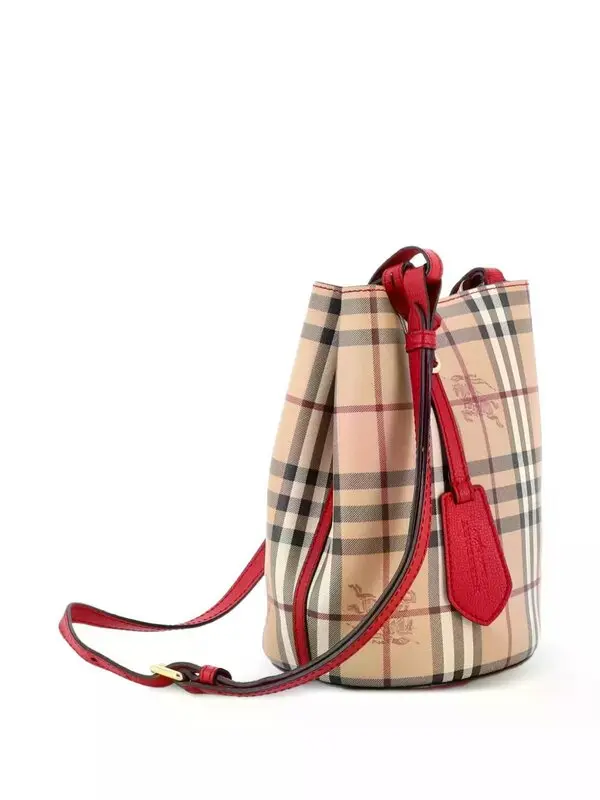 Burberry Small Haymarket Coated Canvas Bucket Bag - Multicolour