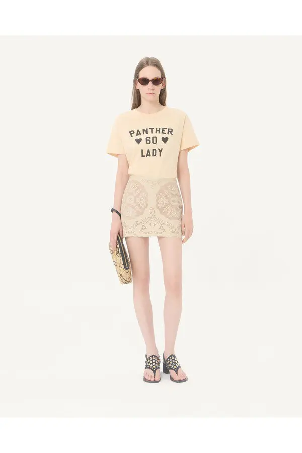 Valentino Garavani Mini Skirt In Floral Stamp Blanket - Silver