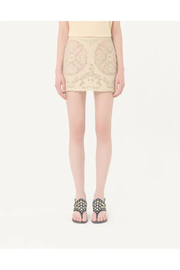 Valentino Garavani Mini Skirt In Floral Stamp Blanket
