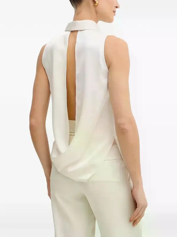 SIMONA CORSELLINI Embellished Pussy-bow Sleeveless Blouse