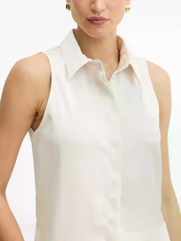 SIMONA CORSELLINI Embellished Pussy-bow Sleeveless Blouse