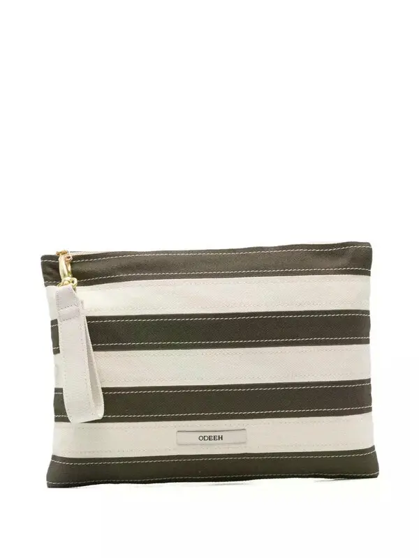 ODEEH Striped Canvas Clutch Bag