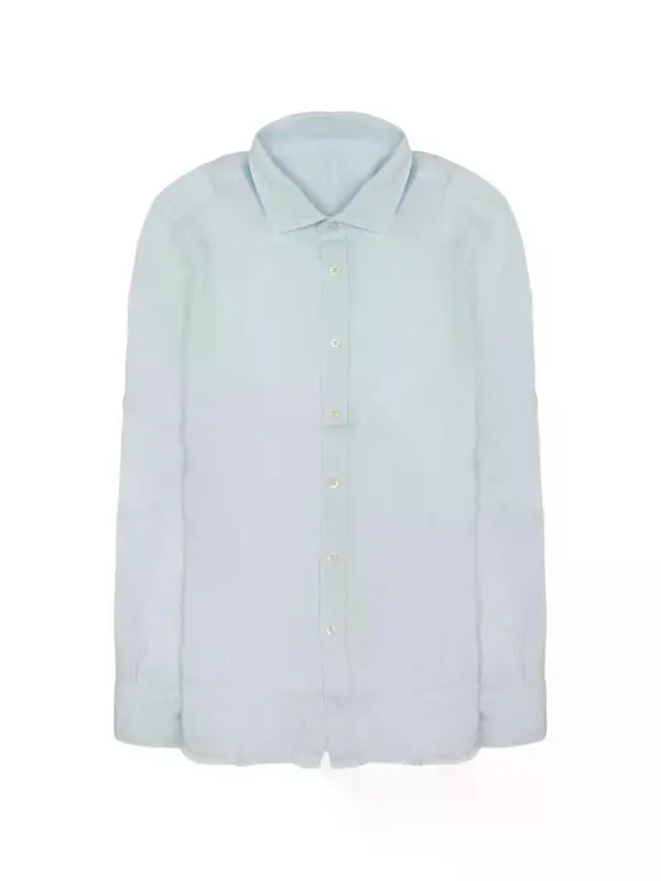 120% Lino Long-sleeve Linen Shirt - Blue