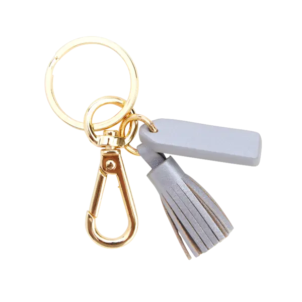 ROYCE NEW YORK Mini Tassel Keychain - Silver