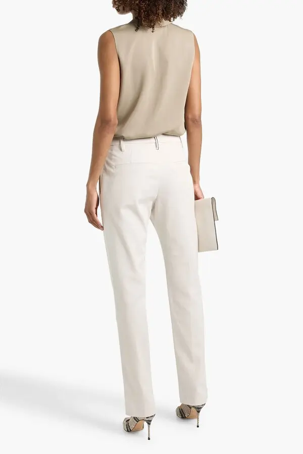 Brunello Cucinelli Cotton-blend Twill Straight-leg Pants