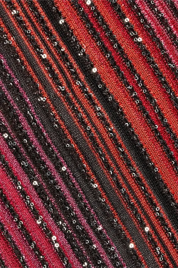 Missoni Striped Sequin Embellished Ribbed Knit Tank
