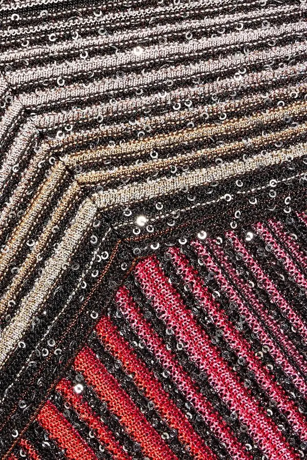 Missoni Sequin-embellished Striped Ribbed-knit Halterneck Maxi Dress