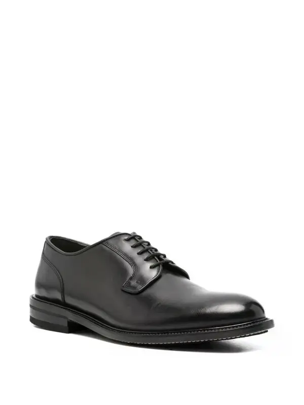 JOHN HARRISON Leather Derby Shoes - Black